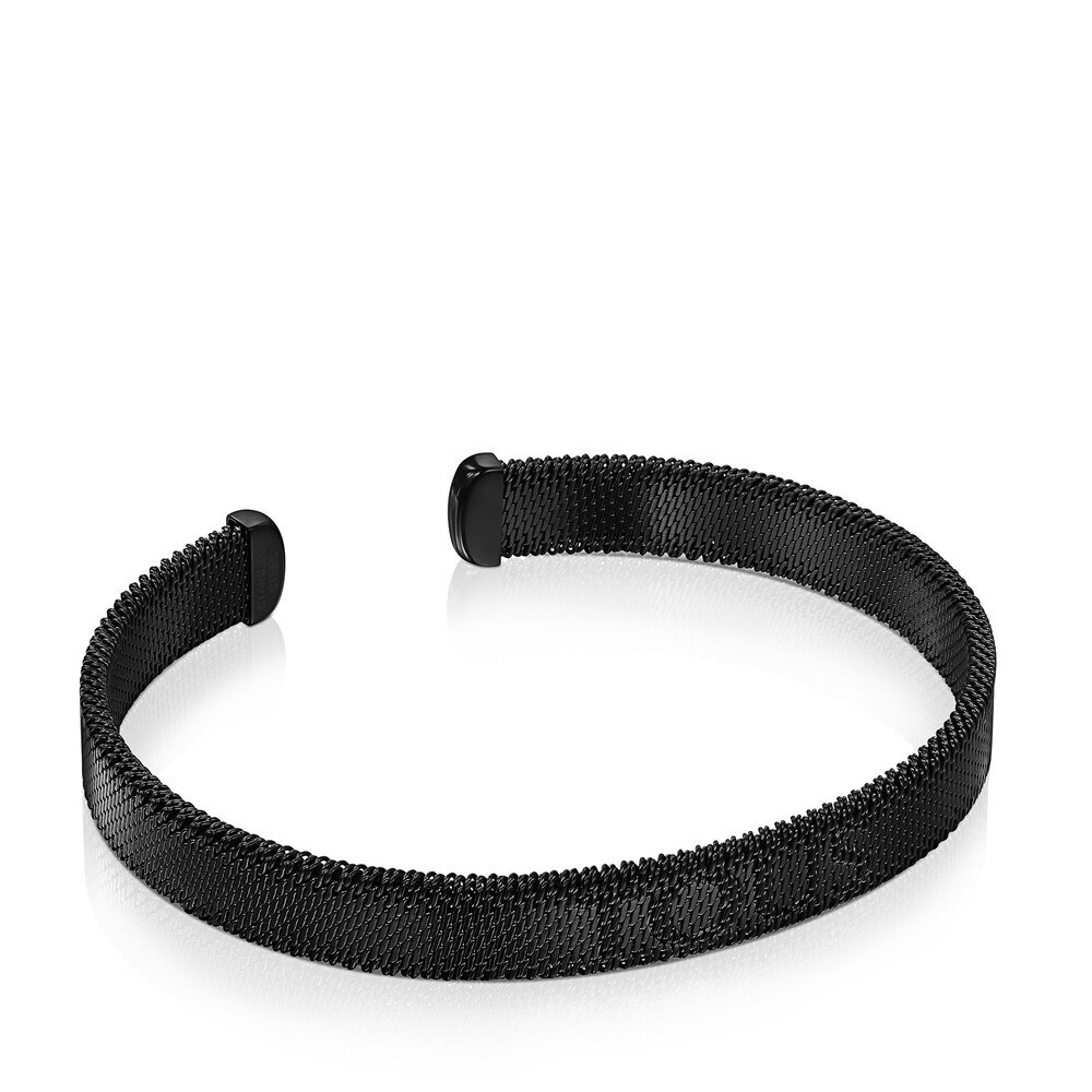 Pulsera de acero IP negro con letras TOUS en relieve 0,8cm TOUS Mesh | TOUS