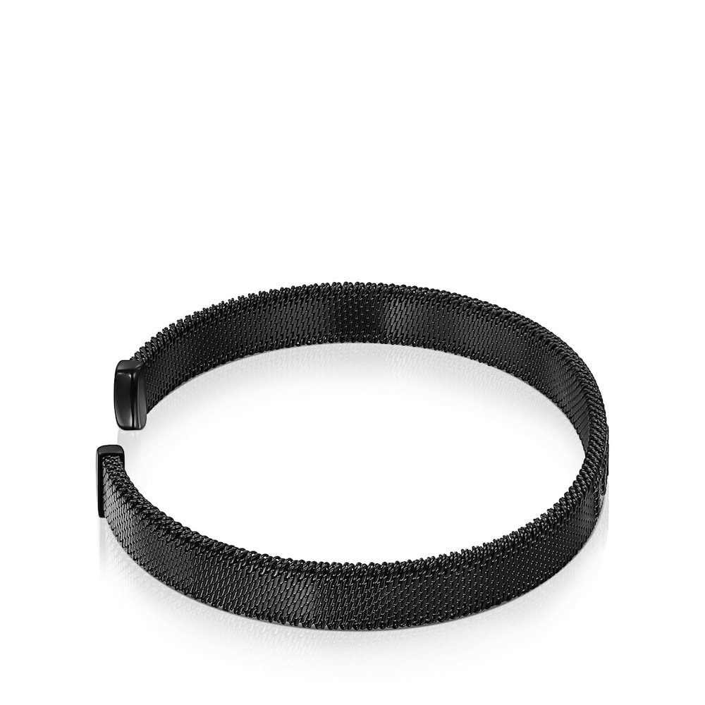 Pulsera de acero IP negro con letras TOUS en relieve 0,8cm TOUS Mesh | TOUS