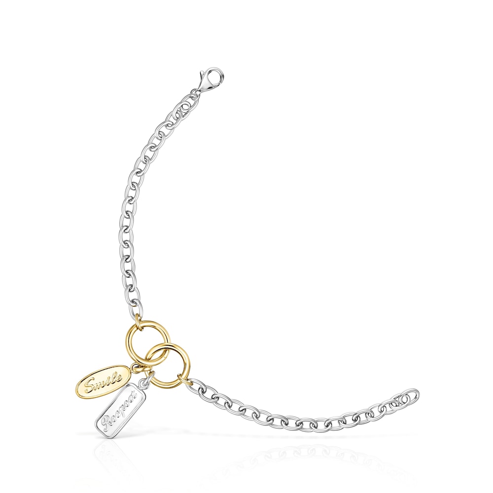 Two-toned Steel TOUS Good Vibes rings Bracelet | TOUS