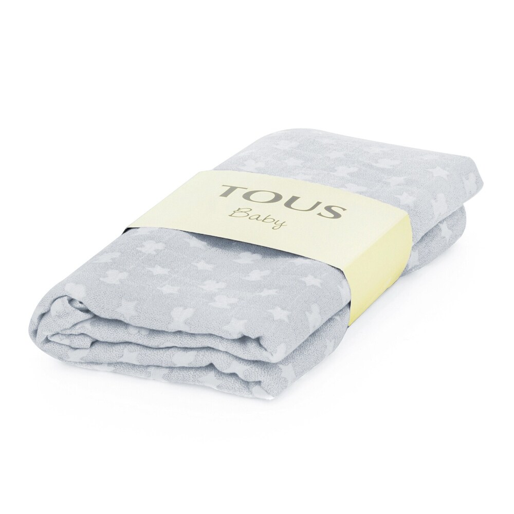 Multipoints muslin blanket in Sky Blue | TOUS