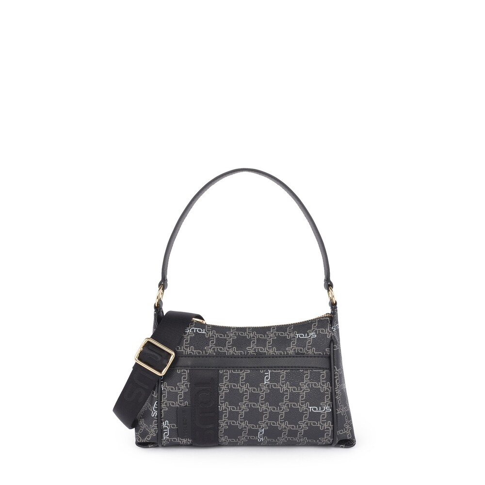 Mini black Tous Logogram shoulder bag | TOUS