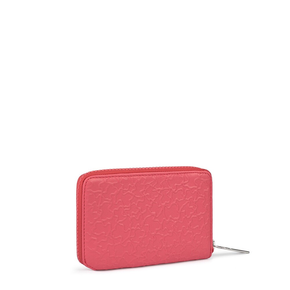Small fuchsia leather Sira wallet | TOUS