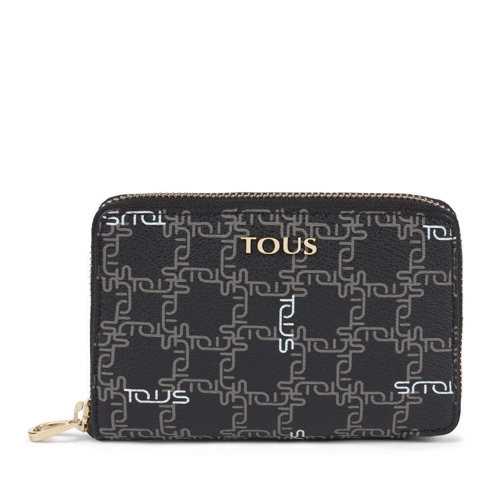 Small black Tous New Logogram wallet | TOUS