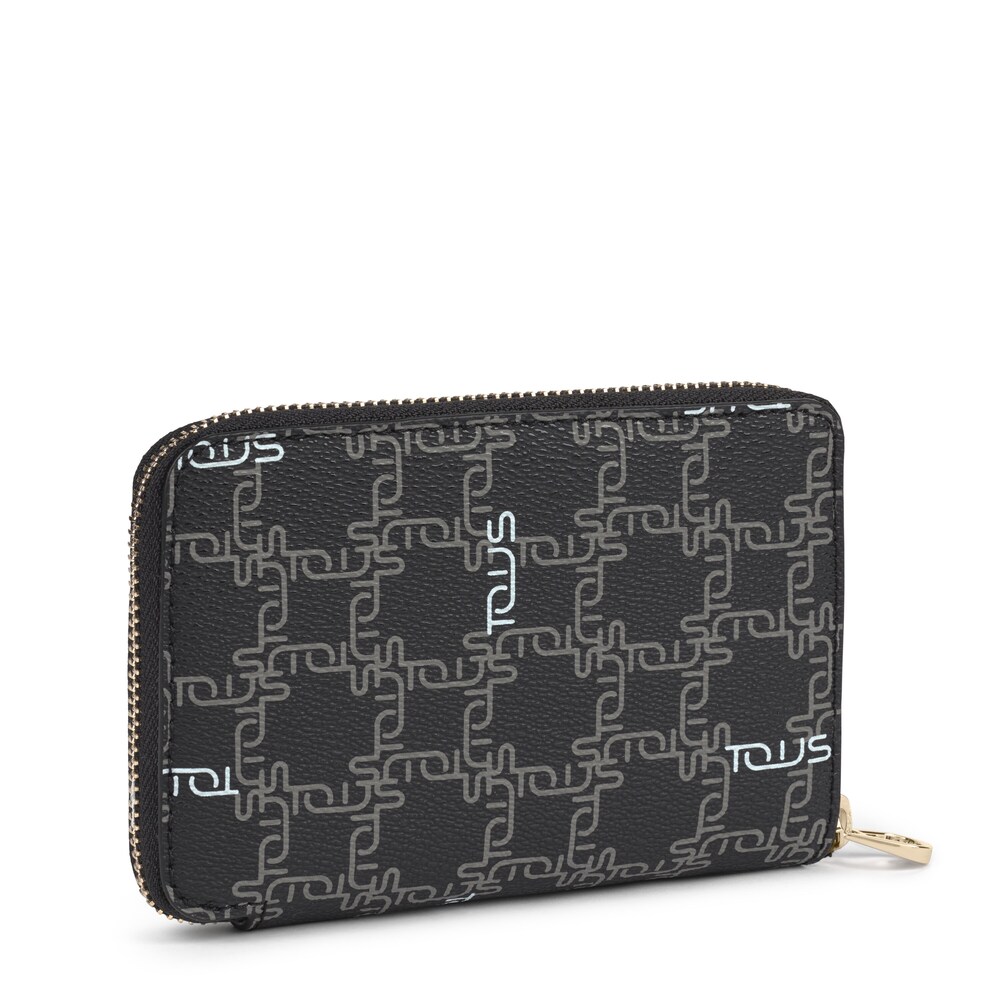 Small black Tous New Logogram wallet | TOUS
