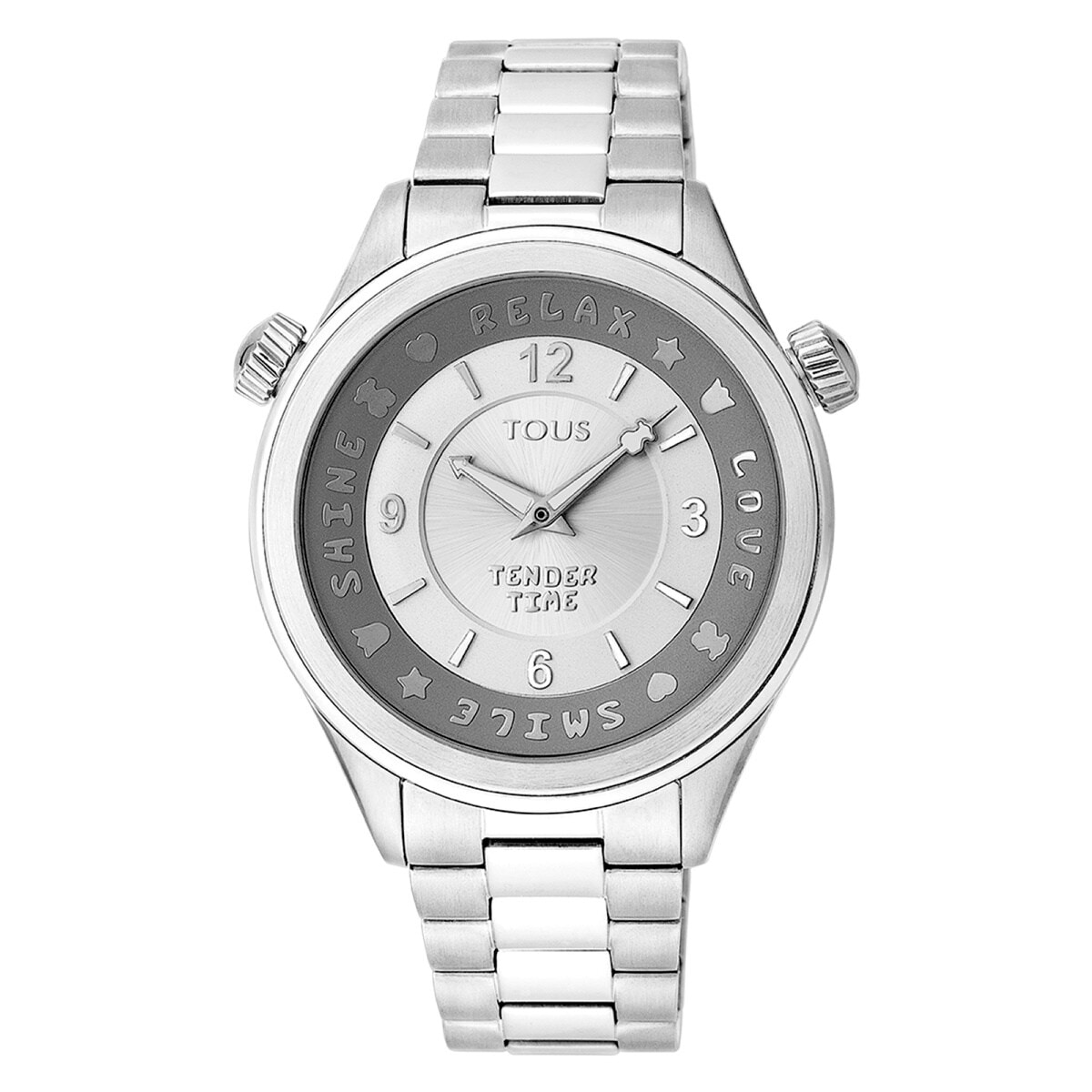 Reloj analógico Tender Time de acero con bisel giratorio | TOUS