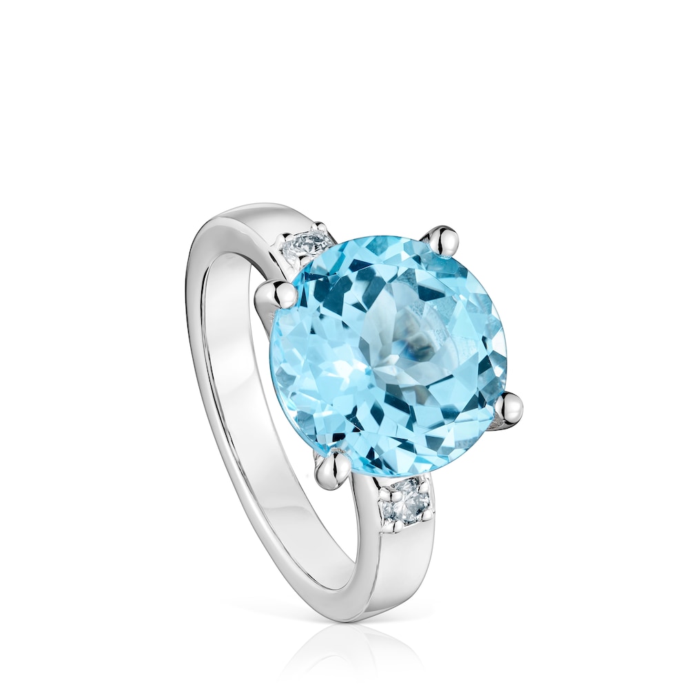 Ring Basic Colors aus Silber mit Diamant und Topas | TOUS