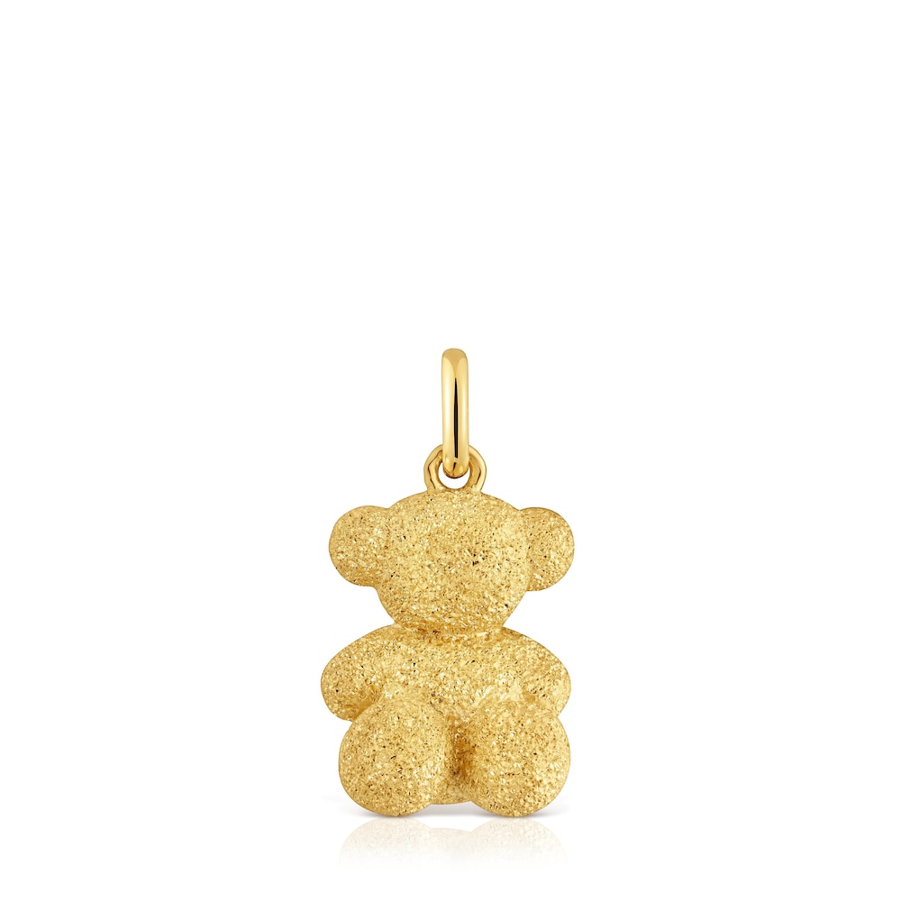 Medium Bear pendant with 18kt gold plating over diamond silver Bold Bear | TOUS