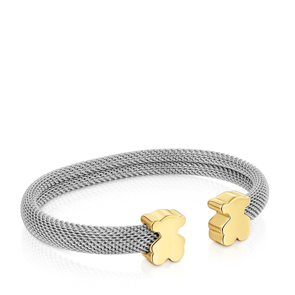 14K solid gold and 12 mm steel Bangle Icon Mesh | TOUS