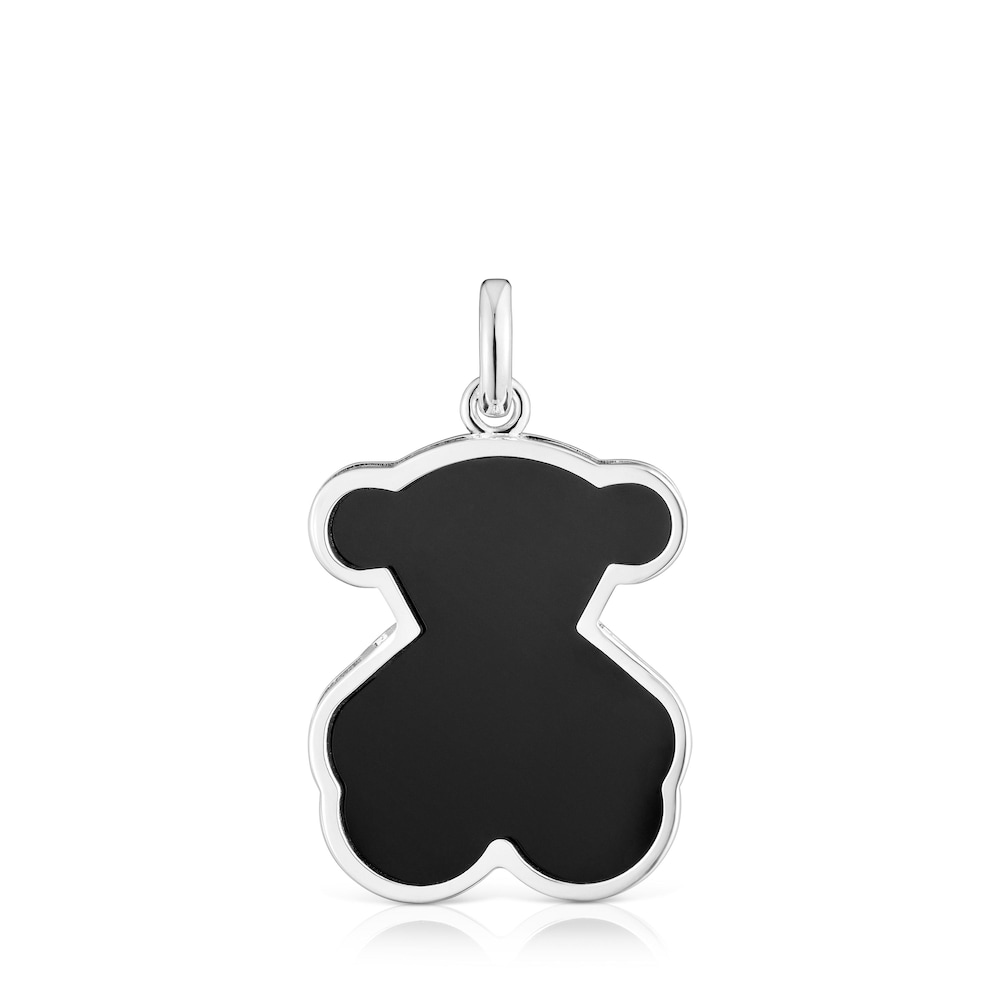 Wisiorek ze srebra i czarnego szkła akrylowego Galaxy | TOUS