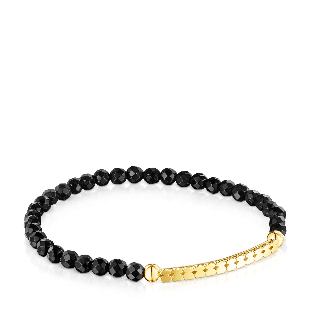 Pulsera con baño de oro 18 kt sobre plata y ónix Straight | TOUS