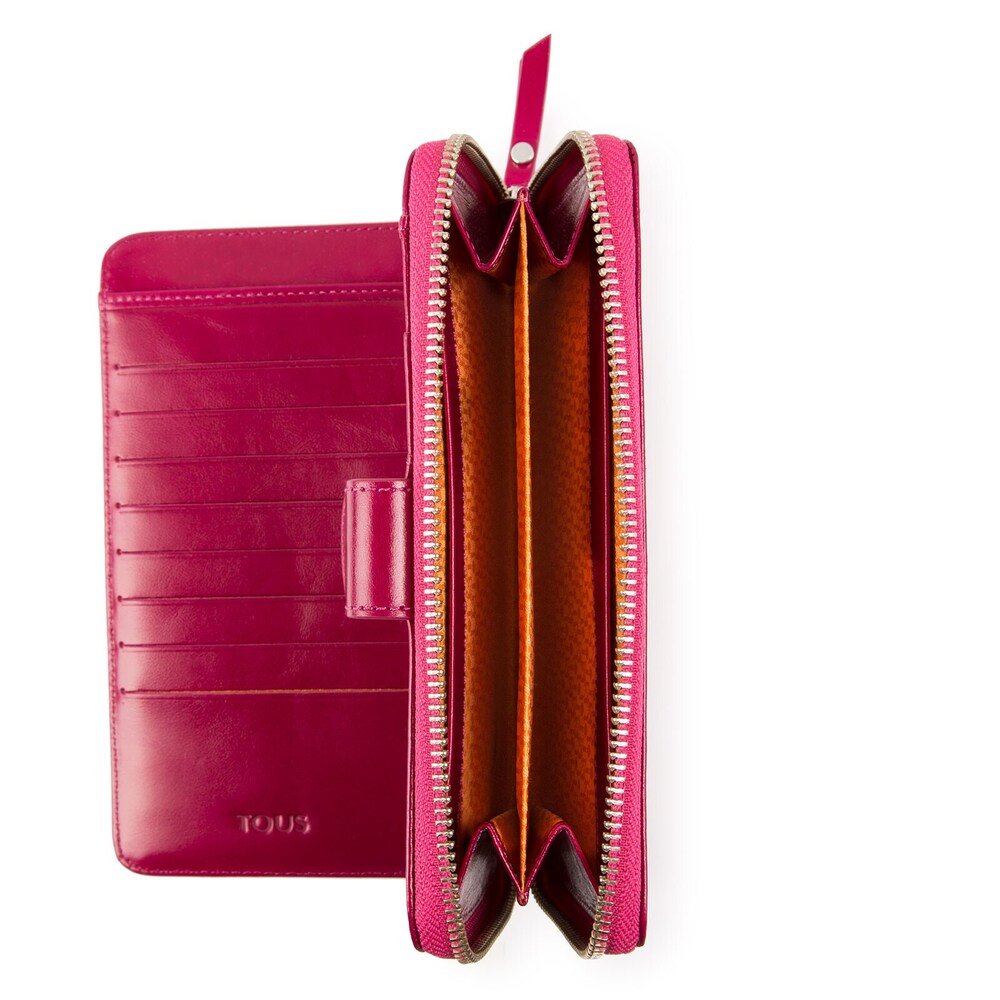 Fuchsia Leather Dubai Wallet | TOUS