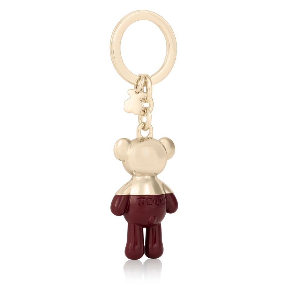 Gold- and burgundy-colored Teddy Bear Key ring | TOUS
