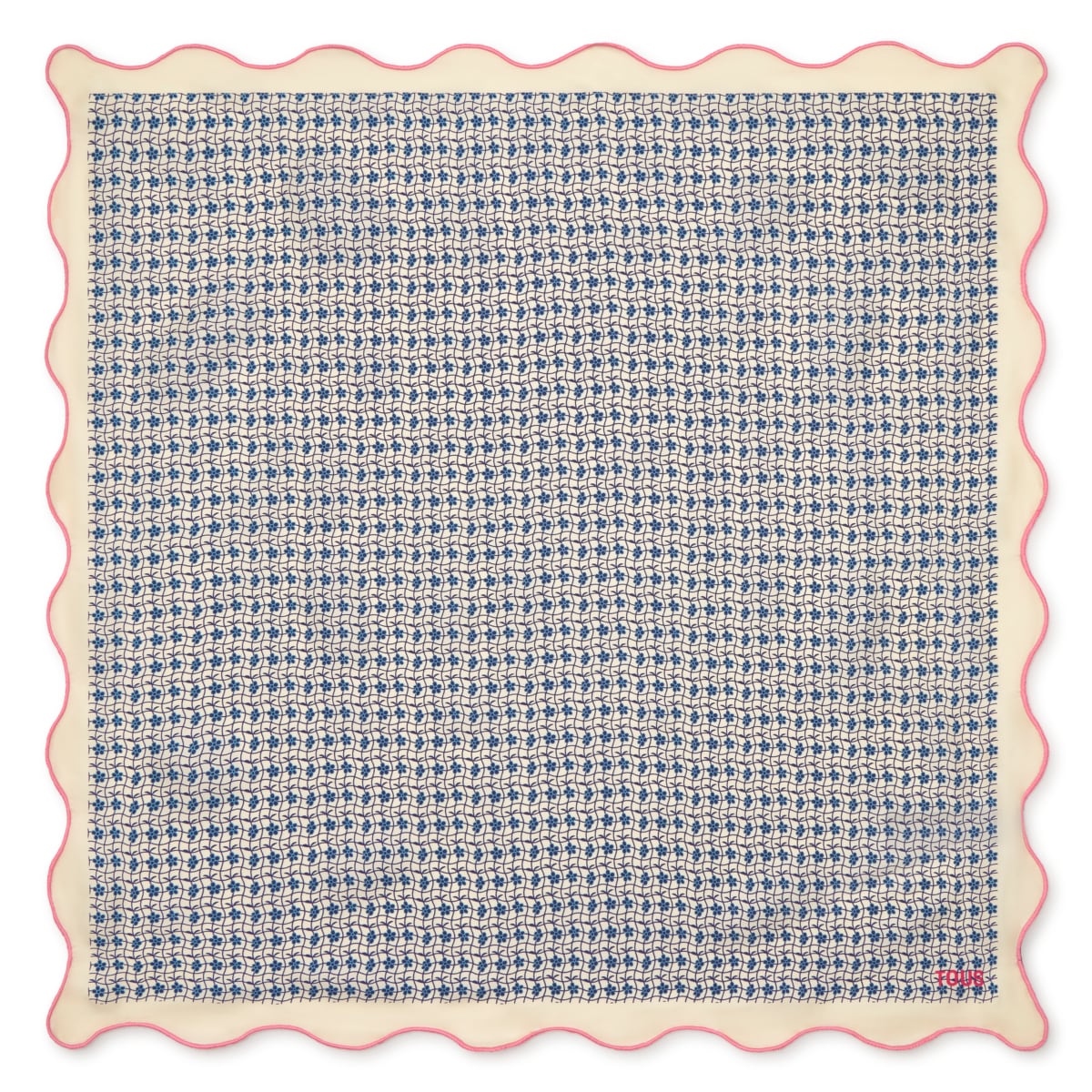 Beige-colored square Scarf Mini Daisy | TOUS