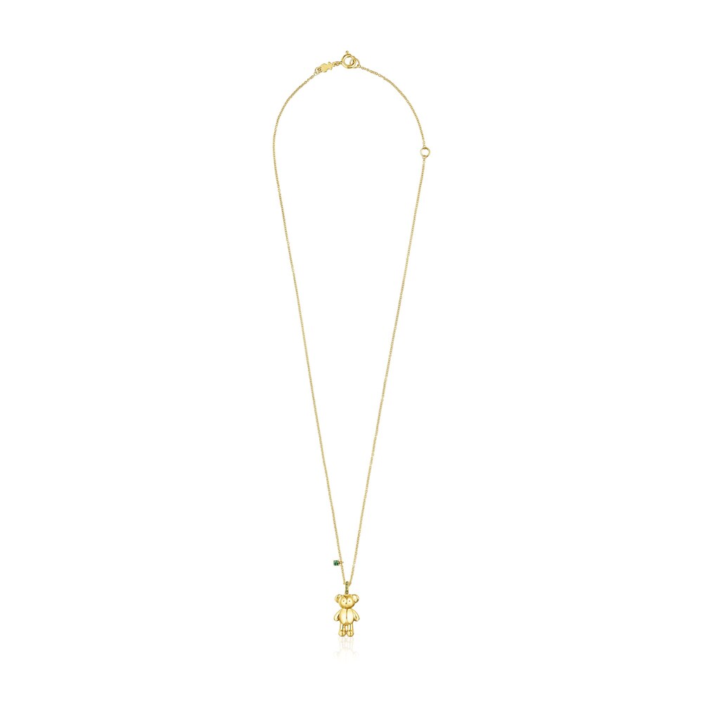 Gold TOUS Teddy Bear Necklace with tsavorites | TOUS