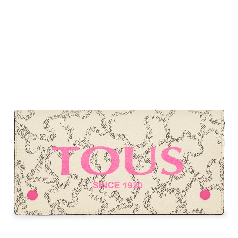 Medium beige and pink Kaos Legacy Flat wallet | TOUS