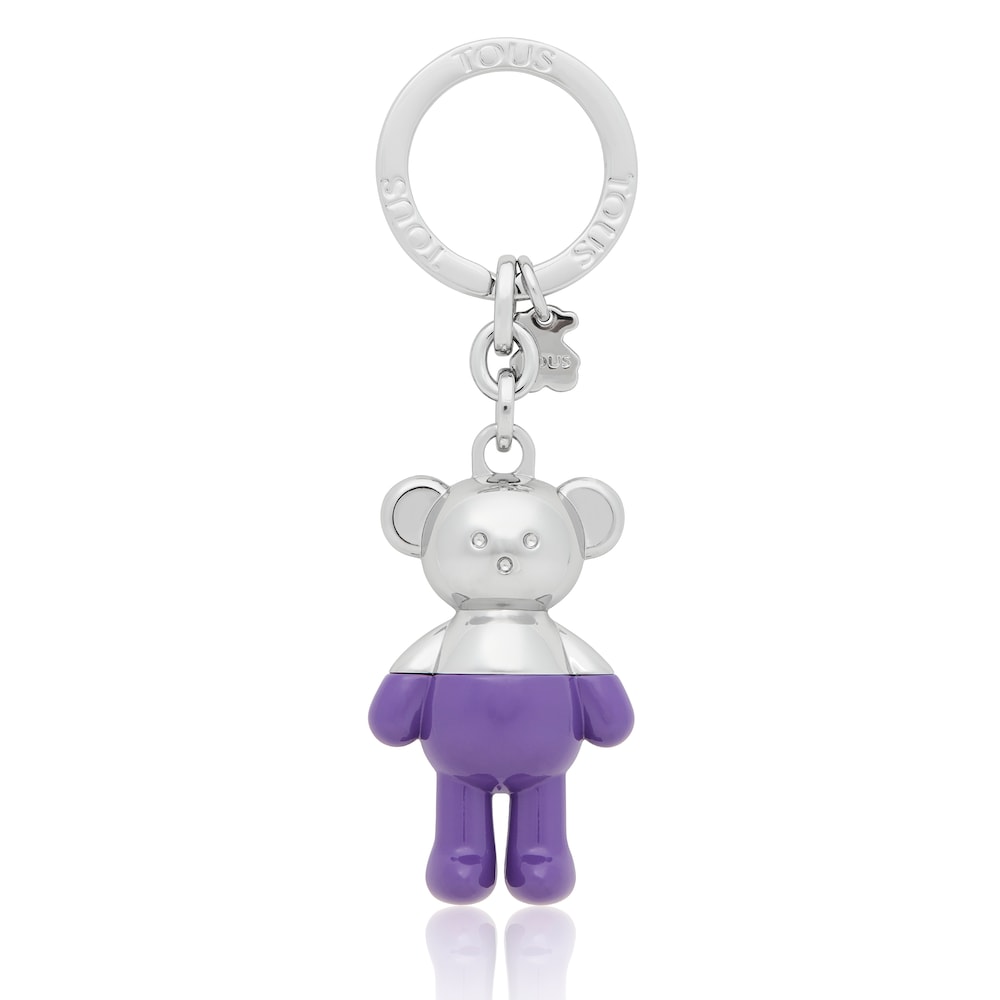 Silver and lilac TOUS Teddy Bear Key ring | TOUS