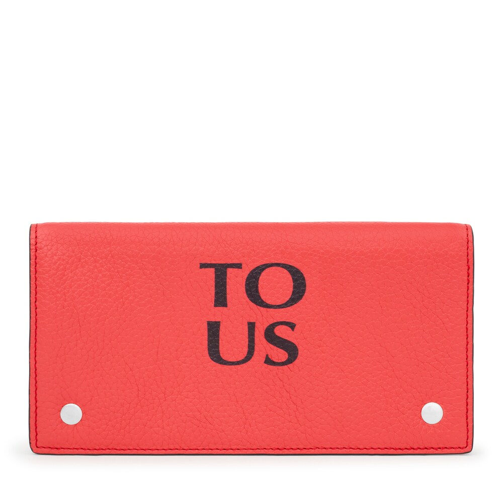 Flat coral-colored leather TOUS Balloon Wallet | TOUS