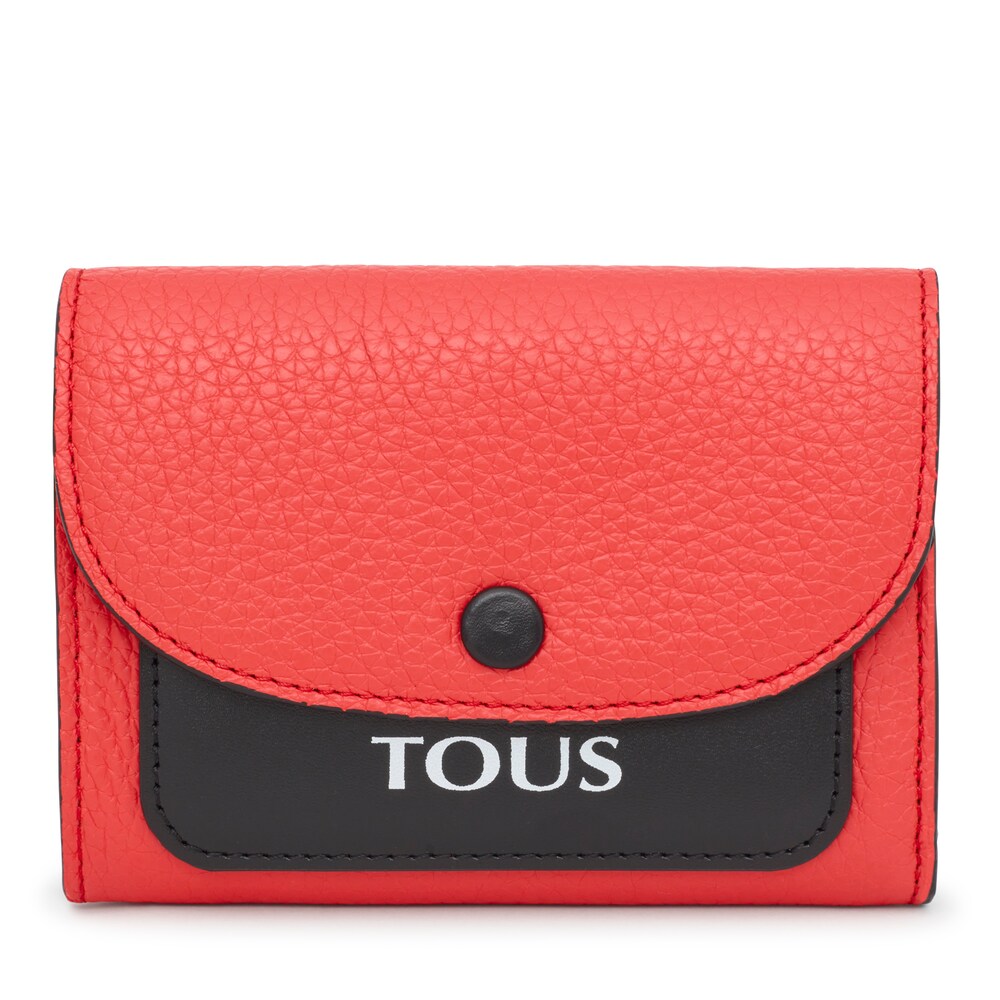 Coral-colored leather TOUS Empire Card wallet | TOUS