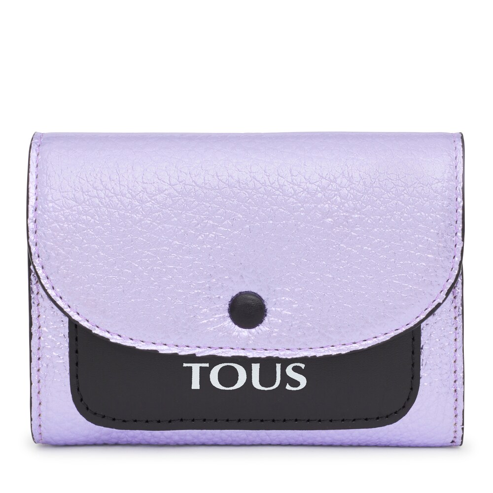 Lilac-colored leather TOUS Empire Card wallet | TOUS