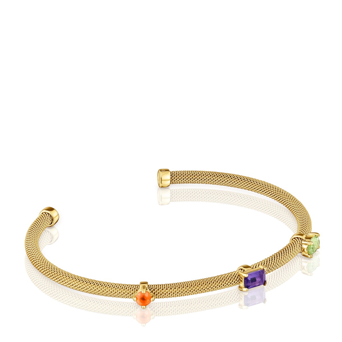 Pulsera de acero IPG dorado y gemas Icon Mesh | TOUS