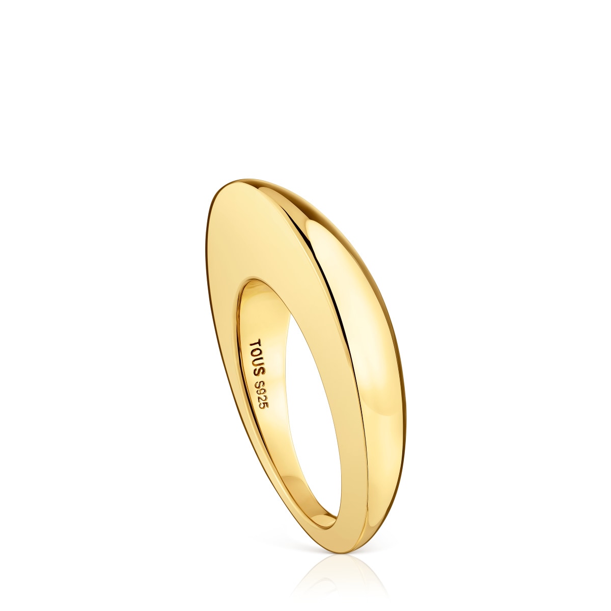 Smooth ring with 18kt gold plating over silver Dybe | TOUS
