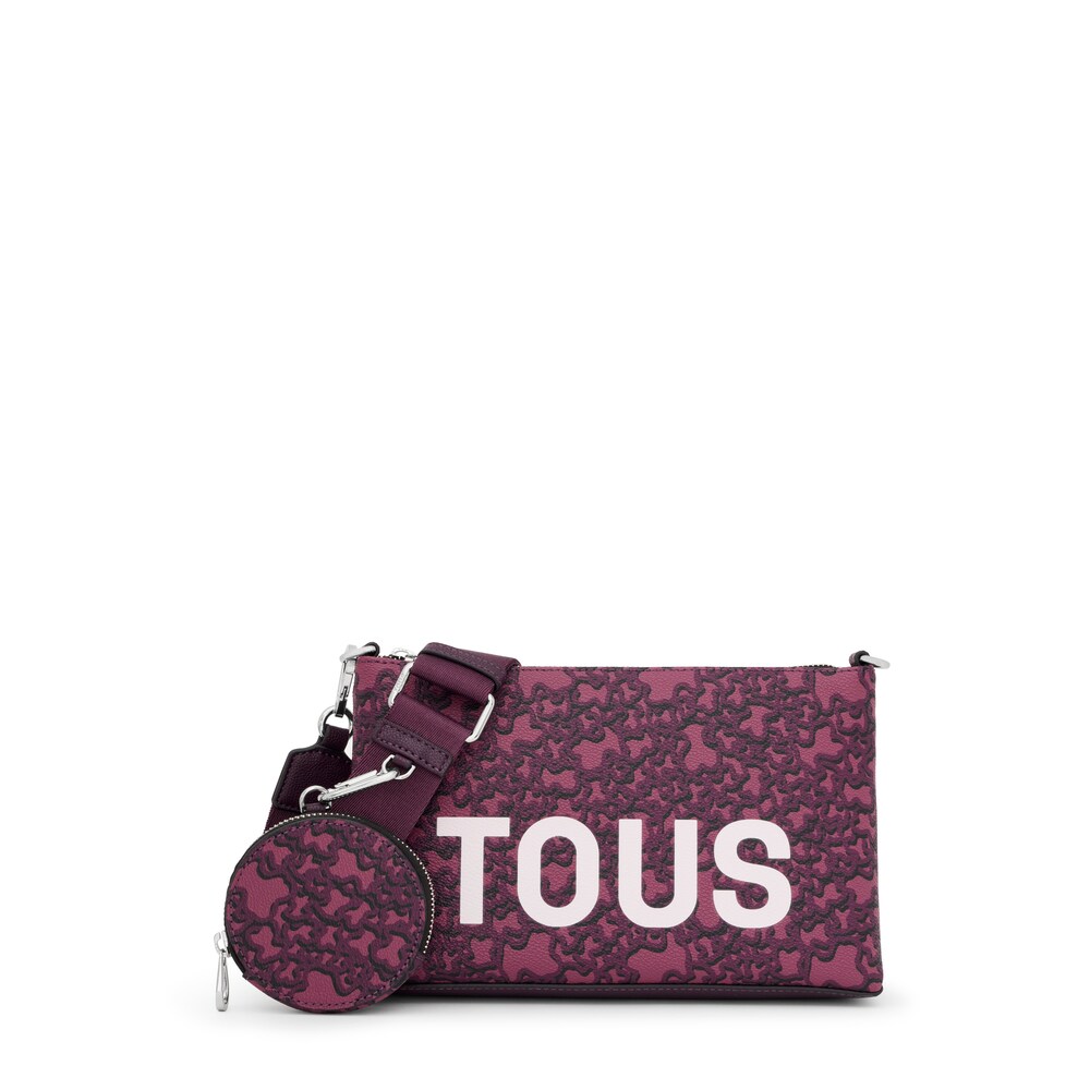 Burgundy-colored Flat Crossbody bag Kaos Mini Evolution | TOUS
