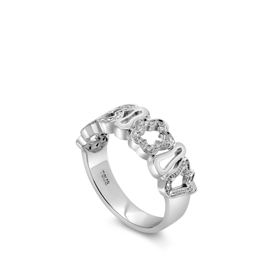 White Gold Ares Ring with Diamond | TOUS