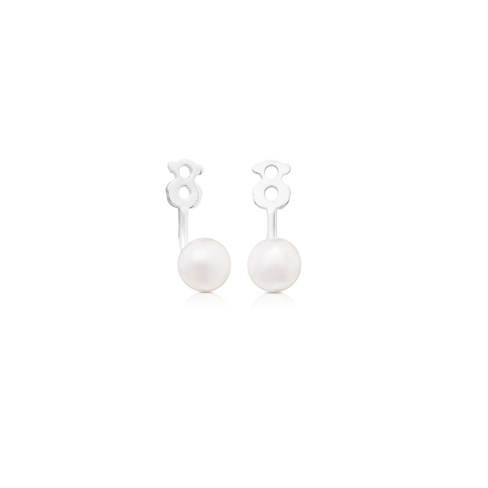 Silver TOUS Pearl Earrings Extension with Pearl | TOUS