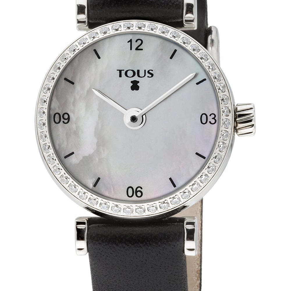 Steel Camille Watch with Diamonds, Sapphire, Mother-of-pearl and black ...