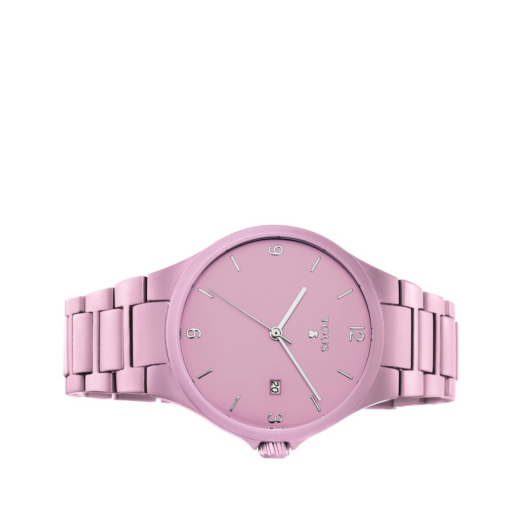 Reloj analógico Motion Aluminio de aluminio anodizado rosa | TOUS