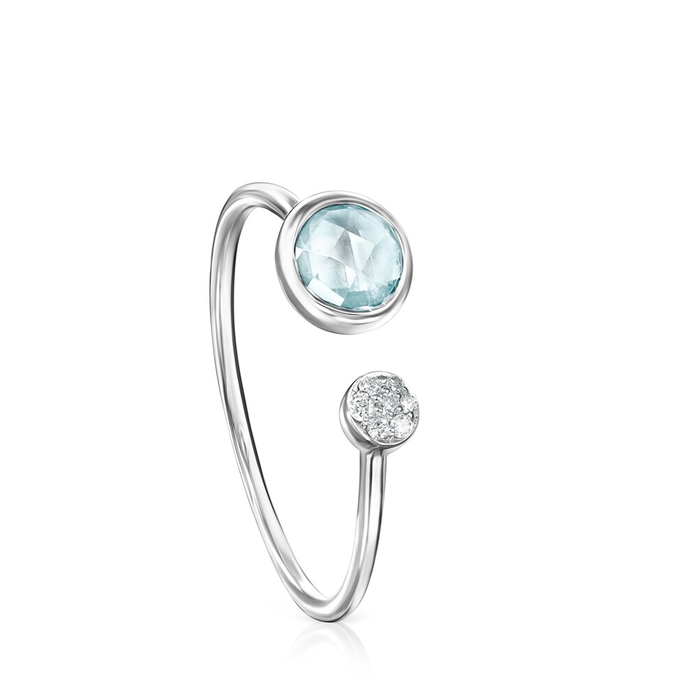 White Gold with Topaz and Diamonds Color Kings Ring | TOUS