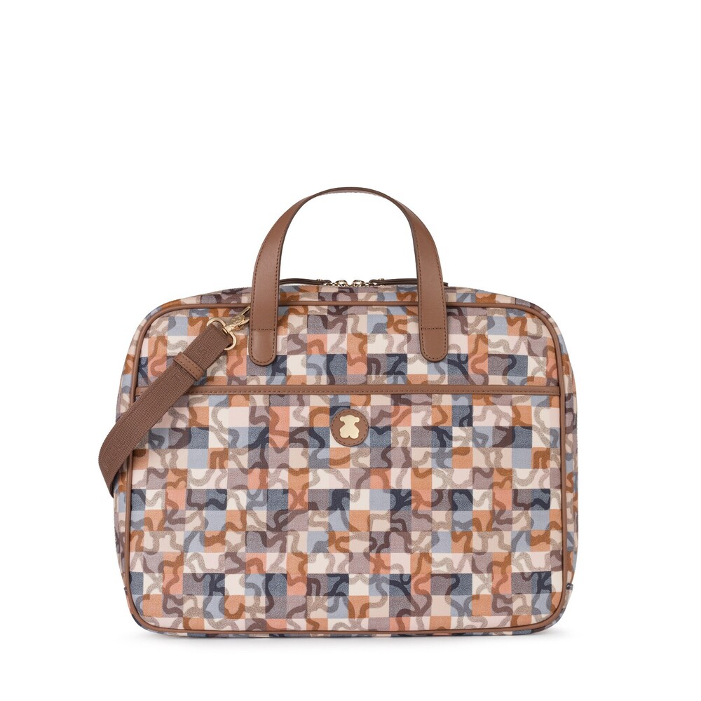 Brown-blue Kaos Vichy New Briefcase | TOUS