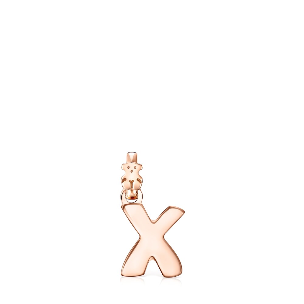 Alphabet letter X Pendant in Rose Silver Vermeil | TOUS