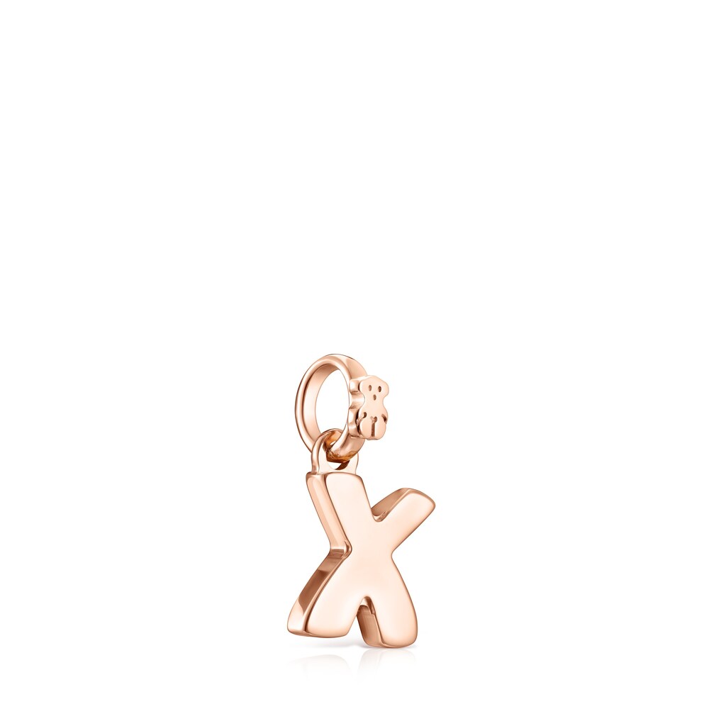 Alphabet letter X Pendant in Rose Silver Vermeil | TOUS