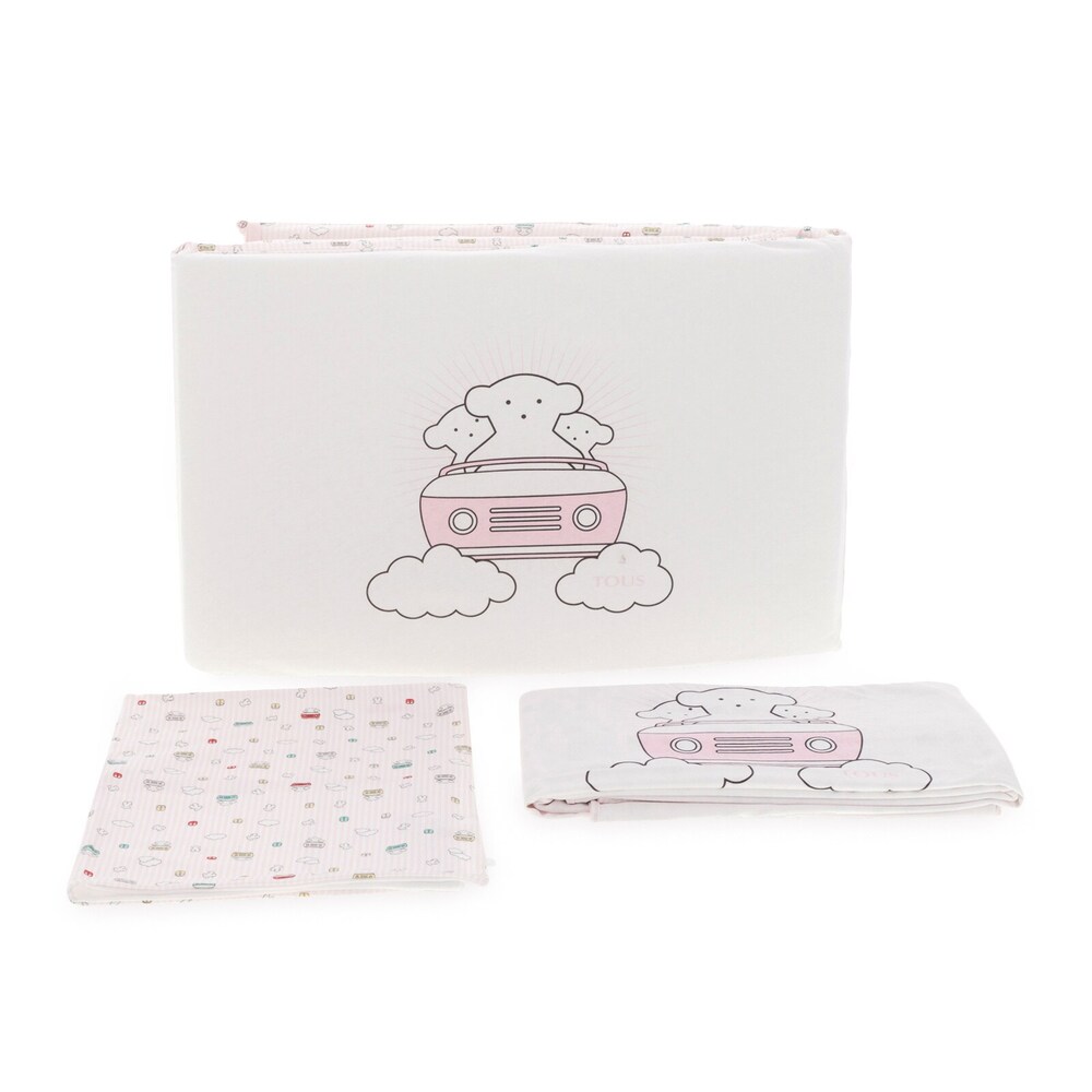 Roller cot bed clothes in pink | TOUS
