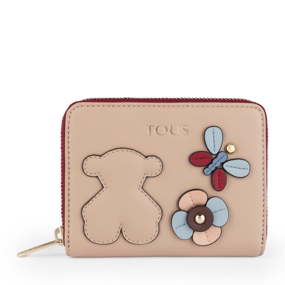 Small taupe colored Vera Wallet | TOUS